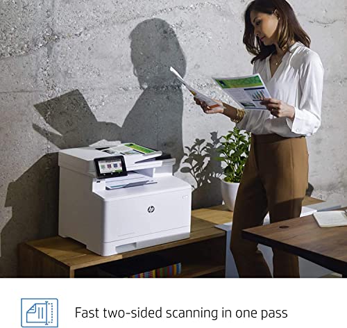HP Laserjet Pro M479fdn Color All-in-One Laser Printer for Home Office - Print Scan Copy Fax -28 ppm, 8.5x14, Auto Duplex Printing, 50-Sheet ADF,Ethernet only,Compatible with Alexa,Wulic Cable