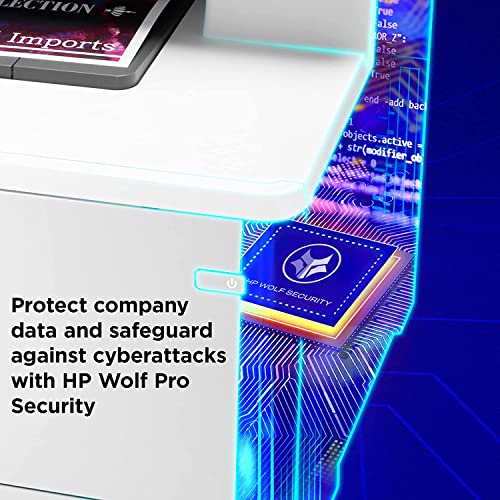 HP Laserjet Pro M479fdn Color All-in-One Laser Printer for Home Office - Print Scan Copy Fax -28 ppm, 8.5x14, Auto Duplex Printing, 50-Sheet ADF,Ethernet only,Compatible with Alexa,Wulic Cable