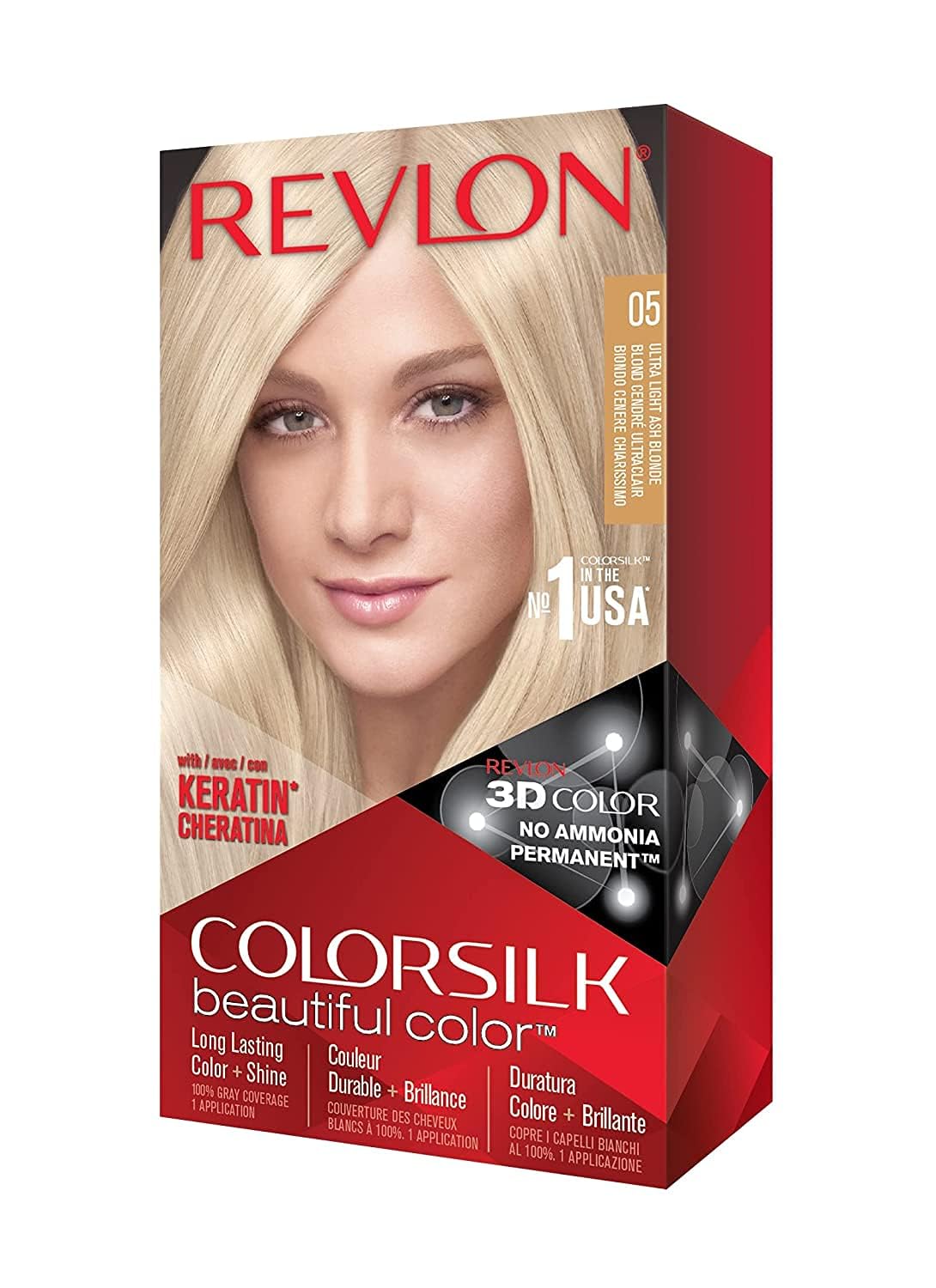 Revlon ColorSilk Beautiful Color, [05] Ultra Light Ash Blonde 1 ea (Pack of 3)
