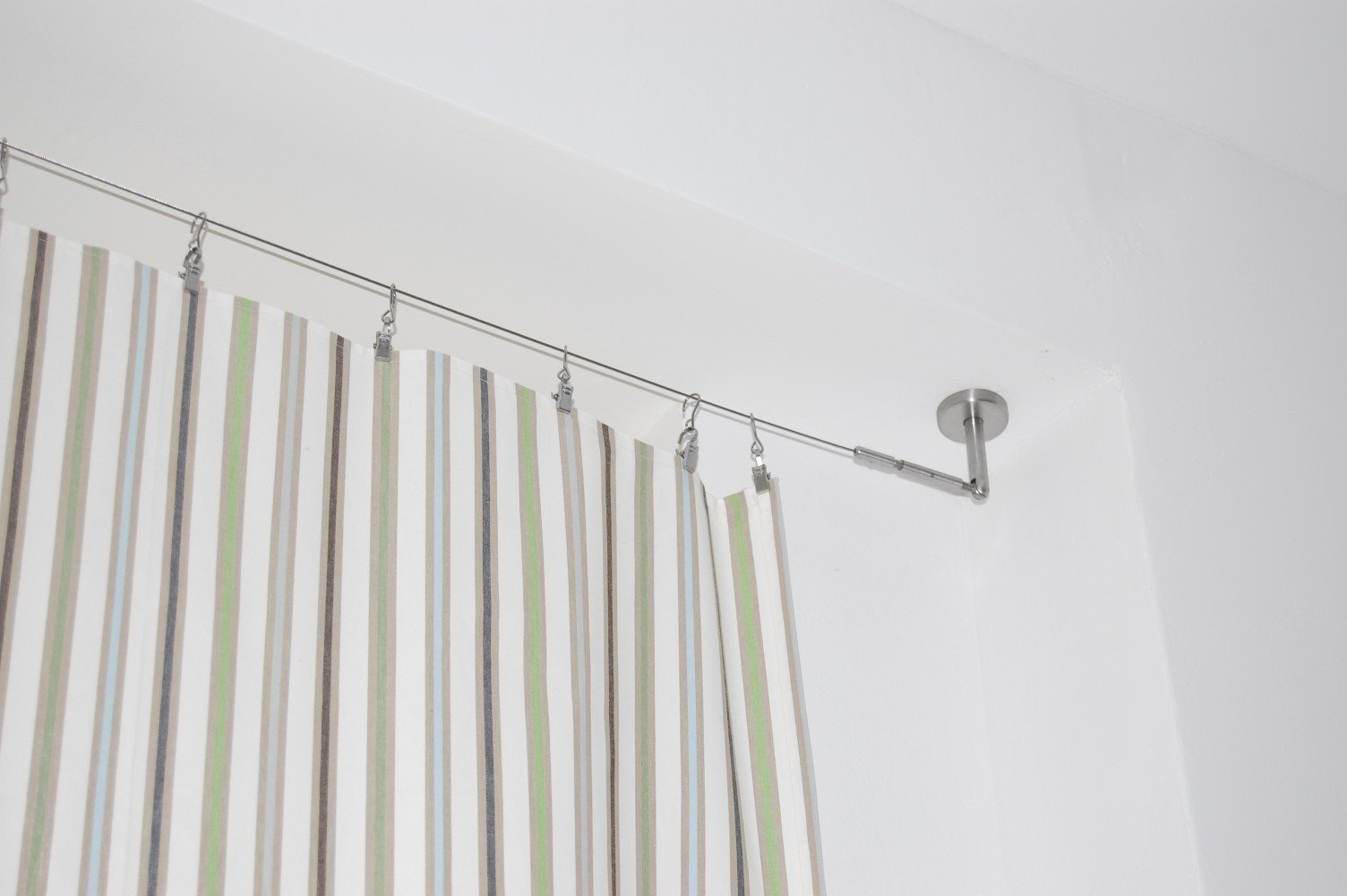 Ikea DIGNITET Curtain Drapes Wire 197 "+ 24 Rings with Clips Set, New
