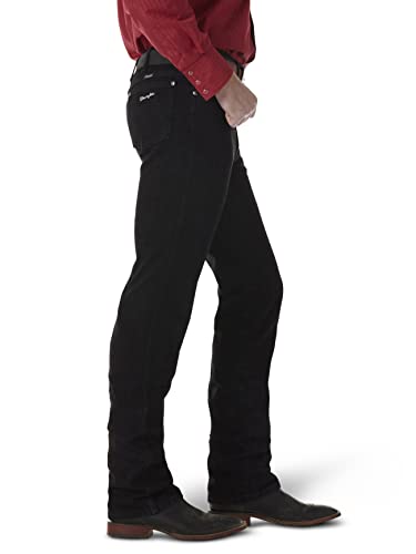 Wrangler mens Cowboy Cut Silver Edition Slim Fit Boot Cut jeans, Black, 38W x 34L US