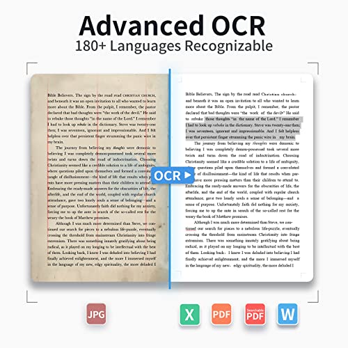 CZUR Shine Ultra Smart Portable Document Scanner, USB Book Scanner with OCR Auto-Flatten & Deskew, Document Camera for Desktop/Laptop, Capture Size A3, Compatible with Windows & Mac OS