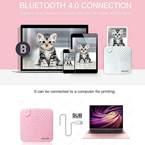 XXXDXDP Mini Printer, 58mm Portable Barcode SD 203Dpi Photo Pocket Mobile Thermal Printer (Color : D)