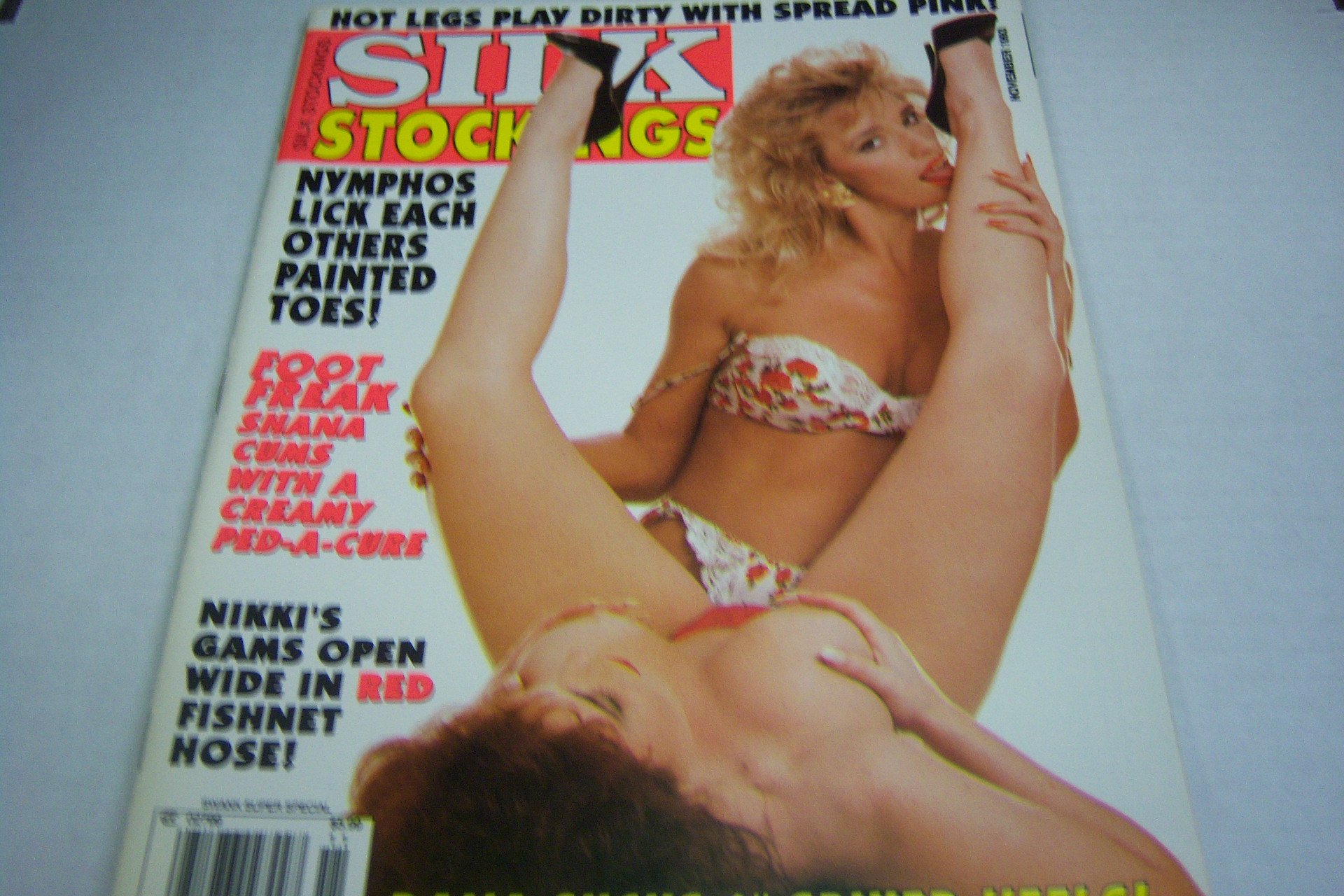 Silk Stockings Adult Busty Magazine 'Nymphos Lick Each Others Painted Toes!' November 1993