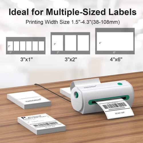 Tordorday Bluetooth Thermal Label Printer, 4 Rolls Thermal Labels with Bluetooth Shipping Label Printer for Shipping Packages