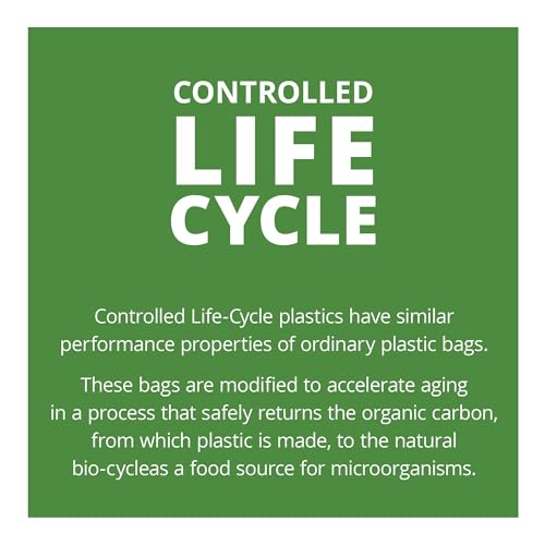 STOUT by Envision G3340E11 Controlled Life-Cycle Plastic Bags, 33" x 40", 33 gal capacity, 1.10 mil thickness, Green (Pack of 40)