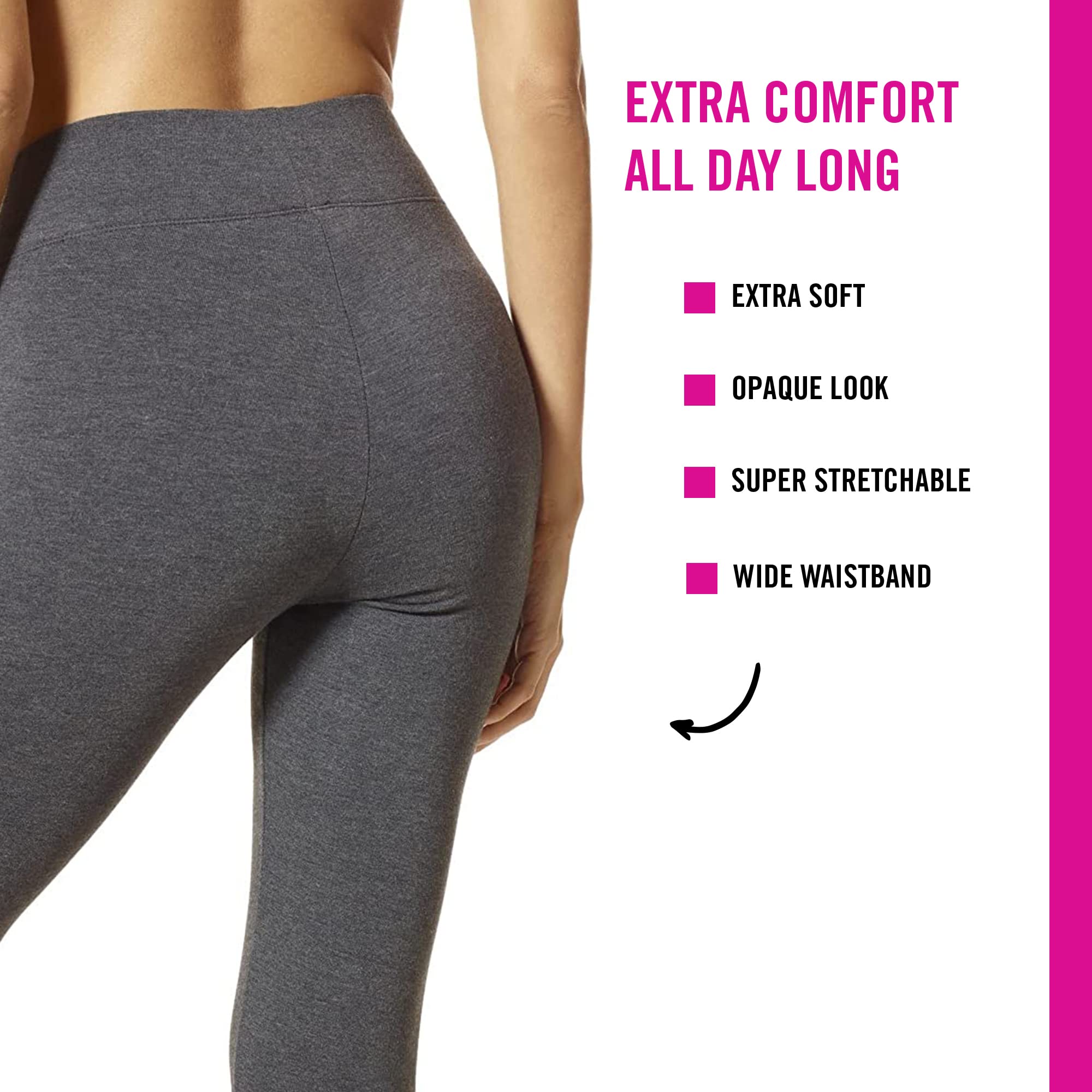 HUE Women's Legging, Graphite Heather, Medium