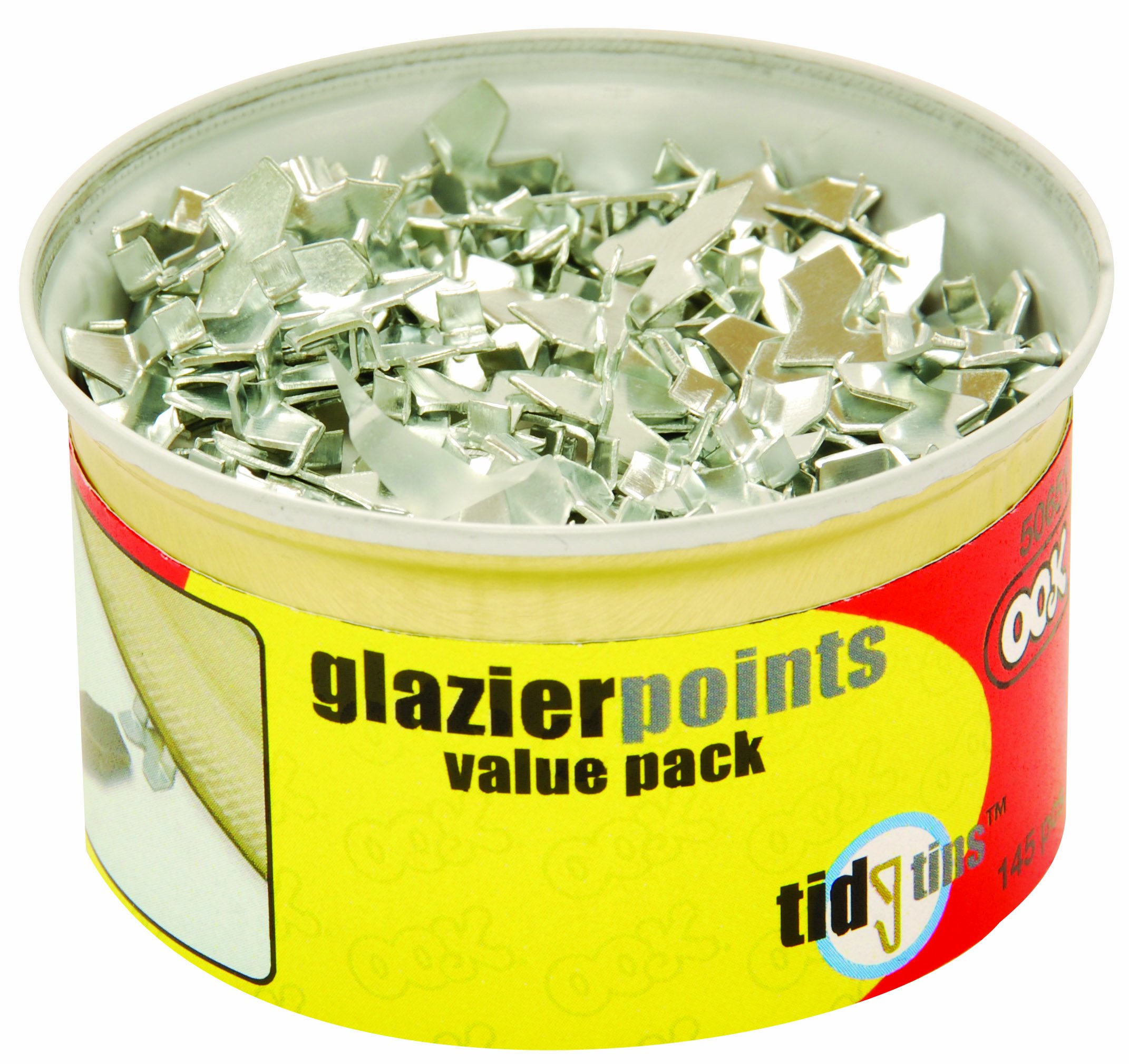 OOK 50651 Glazing Push Points, Glazier Points, Steel, Zinc Finish (145 Piece Value Pack) , Red