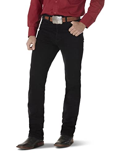 Wrangler mens Cowboy Cut Silver Edition Slim Fit Boot Cut jeans, Black, 38W x 34L US