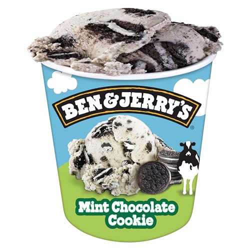 Ben & Jerry's Mint Chocolate Cookie Peppermint Ice Cream Pint Non-GMO 16 oz