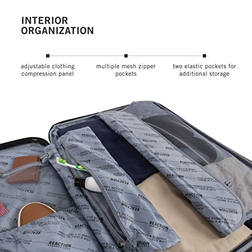 Kenneth Cole REACTION Renegade Luggage Expandable 8-Wheel Spinner Lightweight Hardside Suitcase, Silver, 20-Inch Carry On