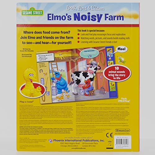Sesame Street - Elmo's Noisy Farm Look, Find, and Listen Activity Sound Book - PI Kids
