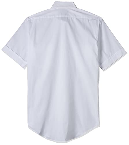 Van Heusen mens Van Heusen Men's Pilot Short Sleeve Dress Shirt, White, 16.5 Neck Large US