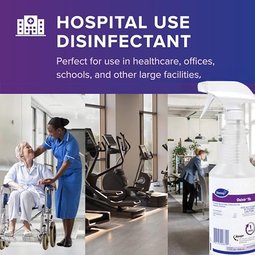 Oxivir Diversey 4277285 Tb Disinfectant Cleaner, Accelerated Hydrogen Peroxide, No Fragrance Added, Ready-to-Use Liquid Capped Bottle, 32-Ounce