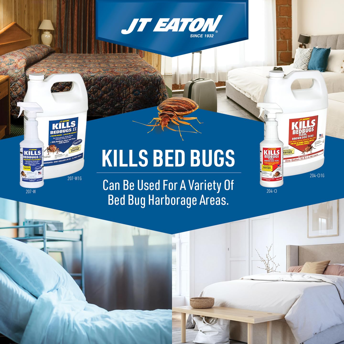 JT Eaton 204-O Bed Bug Killer Ultra, Oil-Based Insect Spray, Non-Staining Formula for Indoor Use, 1 Quart