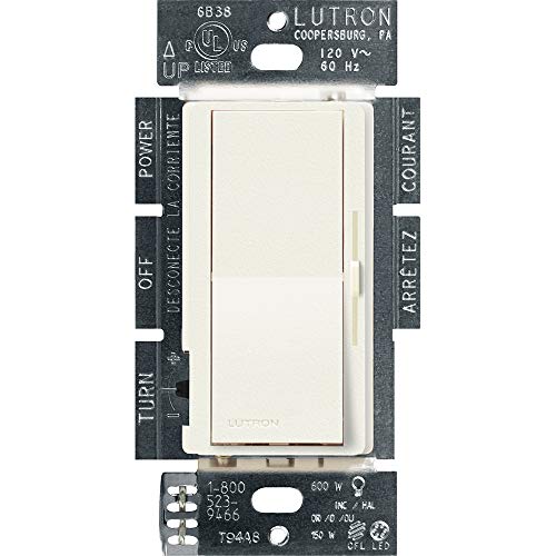 Lutron Diva LED+ Dimmer Switch for Dimmable LED, Halogen and Incandescent Bulbs, 150W/Single-Pole or 3-Way, DVSCCL-153P-BI, Biscuit