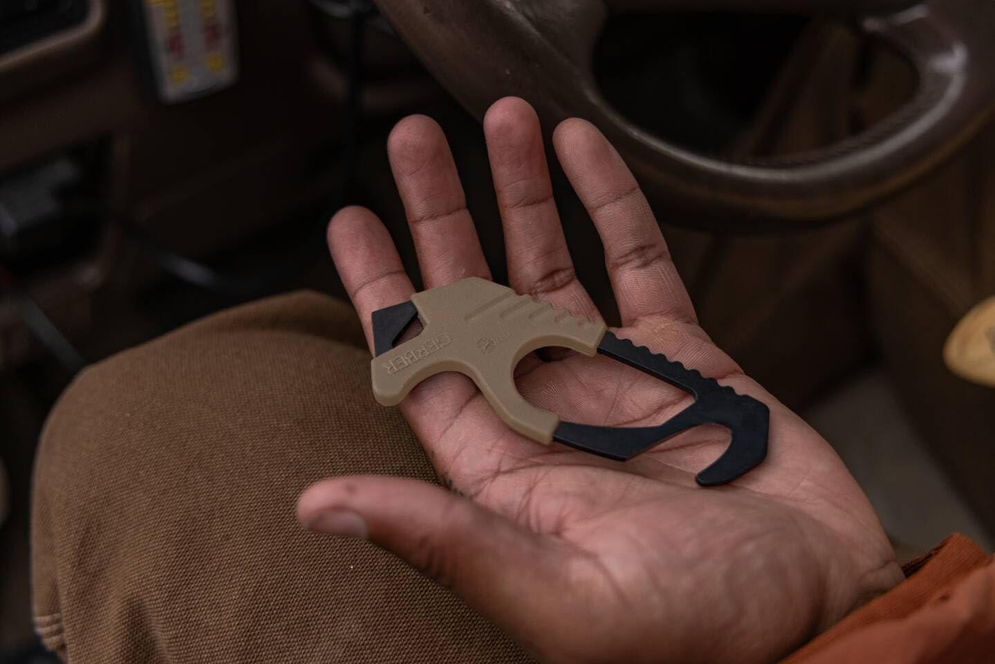 Gerber Gear Strap Cutter, Coyote Brown [30-000132], 5 x 2.5 x 1 inches Pocket Size