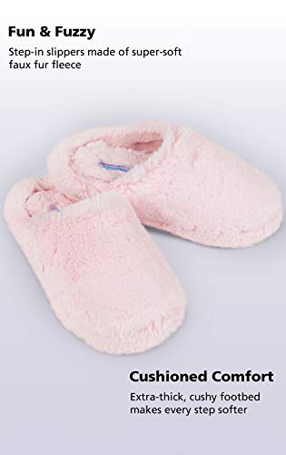 PajamaGram Women's Pink Slippers for Women, Slip-On, Large