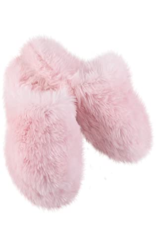PajamaGram Women's Pink Slippers for Women, Slip-On, Large