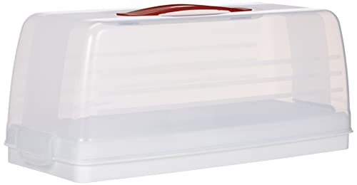 CURVER Curver-175247-Rectangular Cake Tin-Transparent/White, Multicolour