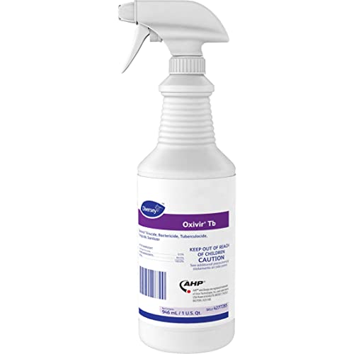 Oxivir Diversey 4277285 Tb Disinfectant Cleaner, Accelerated Hydrogen Peroxide, No Fragrance Added, Ready-to-Use Liquid Capped Bottle, 32-Ounce