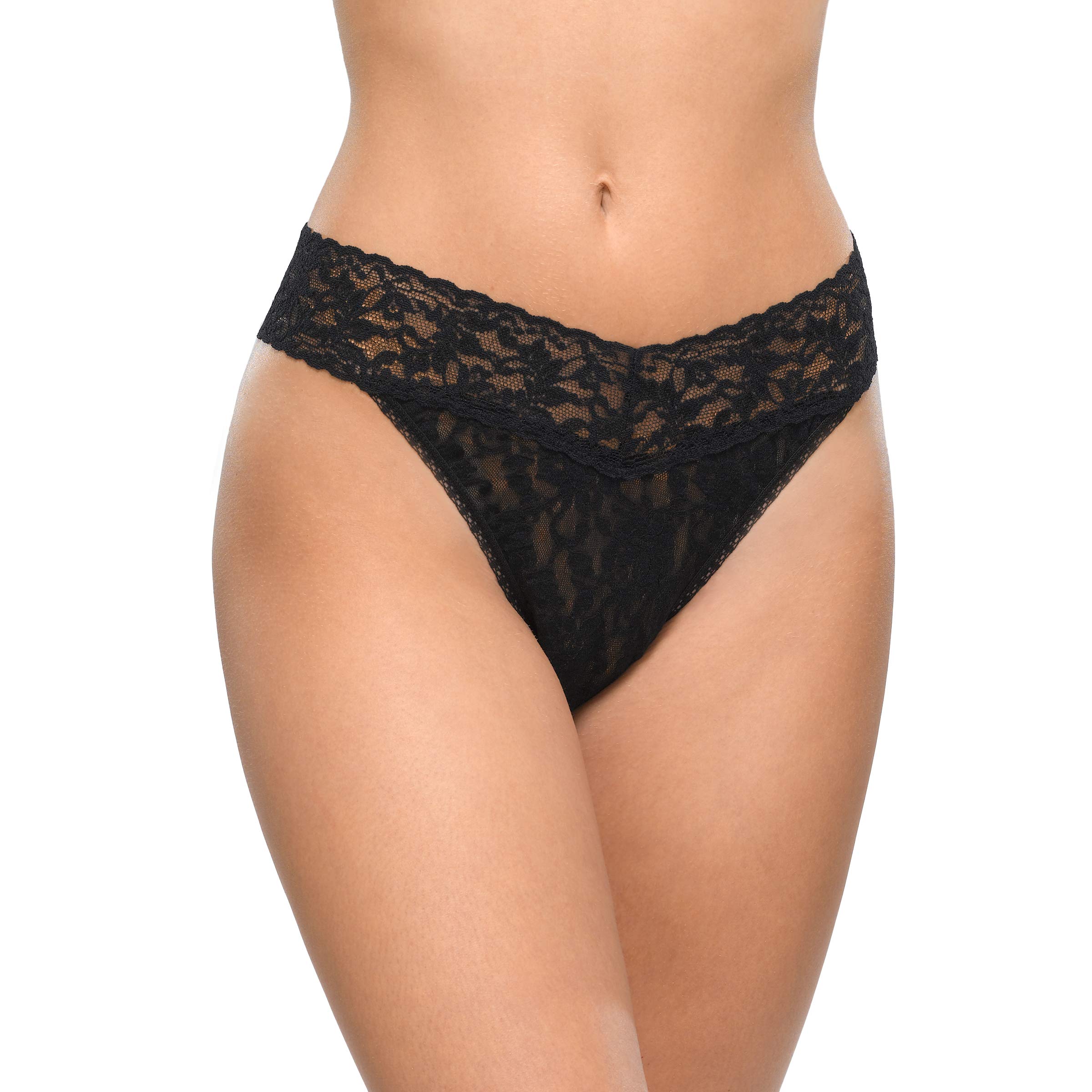hanky panky, Signature Lace Original Rise Thong, One Size (4-14), Black