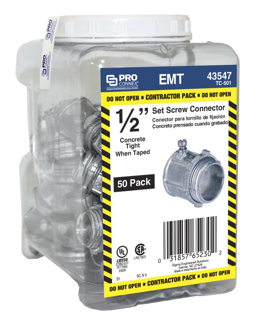 SIGMA ENGINEERED SOLUTIONS ProConnex TC-501 EMT Set Screw Connector 1/2" 50-Pack