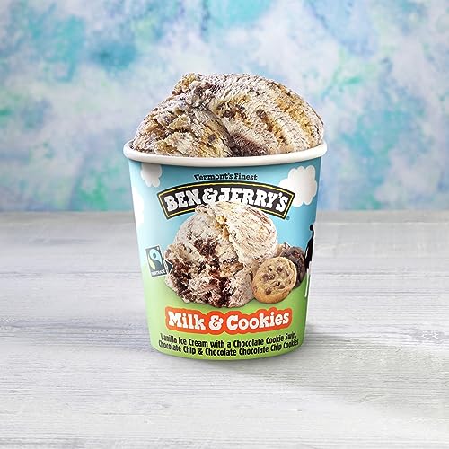 Ben & Jerry's Milk & Cookies Vanilla Ice Cream Pint Non-GMO 16 oz