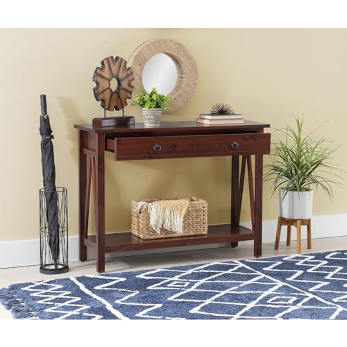 Linon Home Dcor Console Table, 42.01"w x 13.98"d x 30.71"h, Antique Tobacco