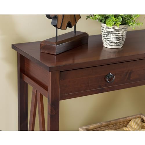 Linon Home Dcor Console Table, 42.01"w x 13.98"d x 30.71"h, Antique Tobacco