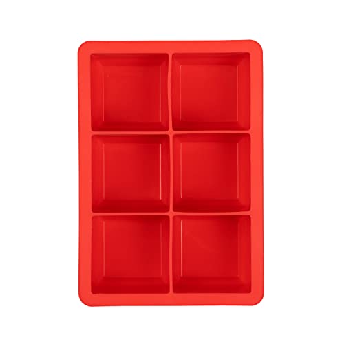 Tovolo, Large King Craft Ice Mold Freezer Tray of 2" Cubes, BPA-Free Silicone, Single, Candy Apple