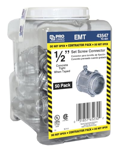 SIGMA ENGINEERED SOLUTIONS ProConnex TC-501 EMT Set Screw Connector 1/2" 50-Pack