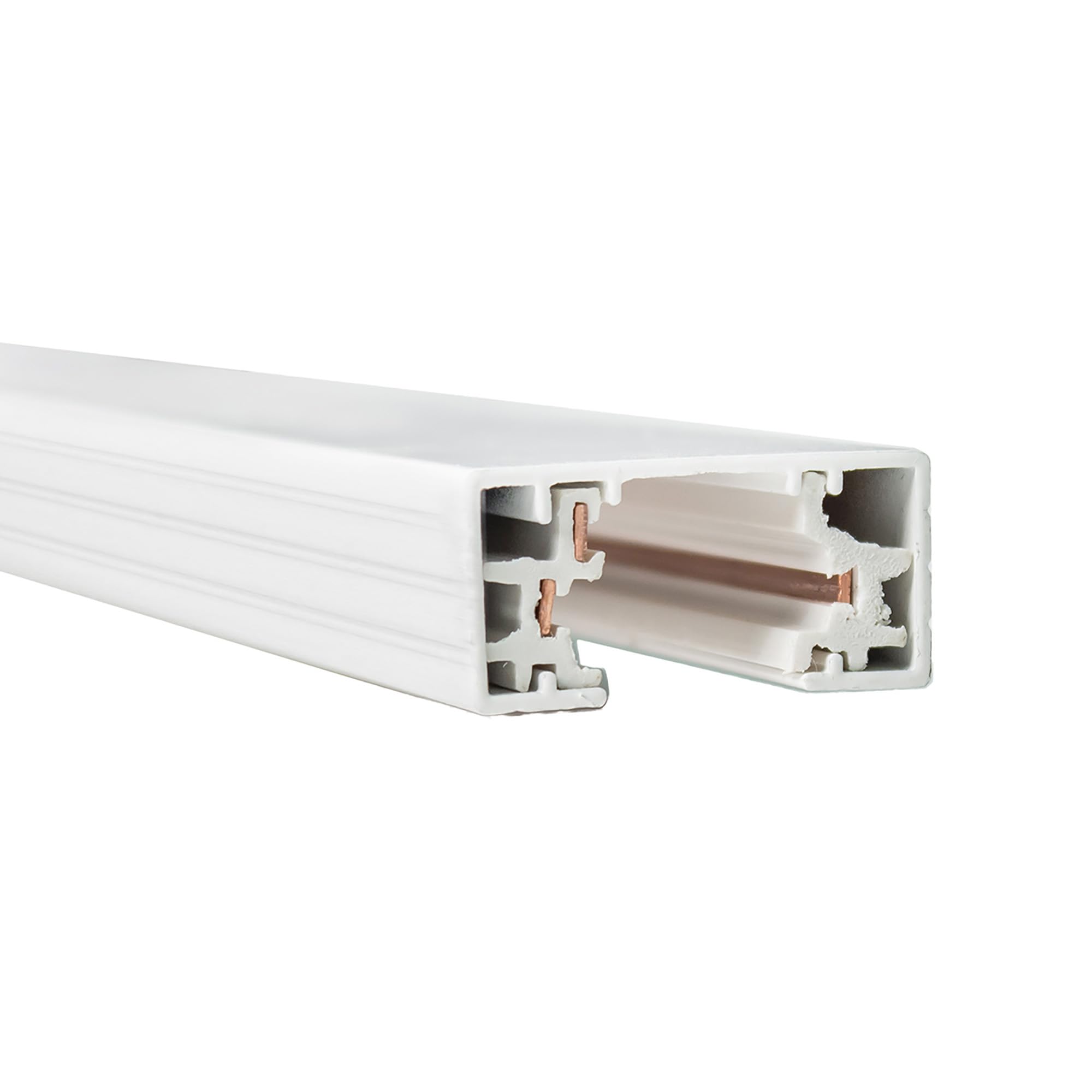 WAC Lighting H Track 6FT Single Circuit Field Cuttable 120V Track for H Style 3-Wire Track Fixtures with 2 Endcaps in White