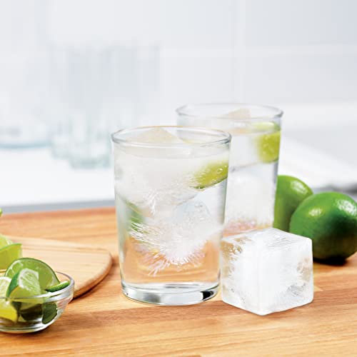 Tovolo, Large King Craft Ice Mold Freezer Tray of 2" Cubes, BPA-Free Silicone, Single, Candy Apple
