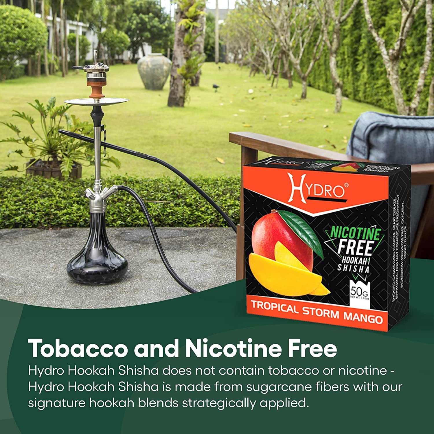 Hydro Molasses, Hookah Shisha Flavors Set, Tobacco & Nicotine Free, Tropical Mix, 50-Gram (Pack of 3)