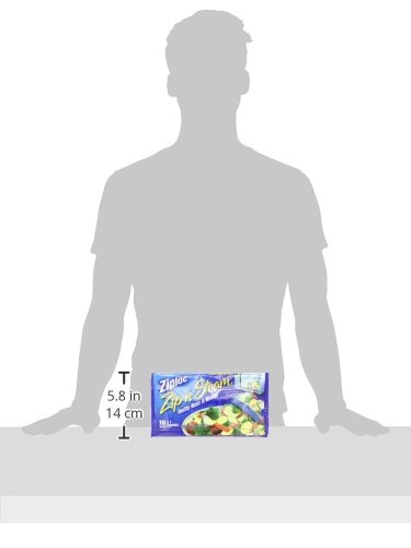 Ziploc Zip 'n Steam Food Storage Bags for Meal Prep, Healthy Meals in Minutes, Microwave Safe, 10 Count