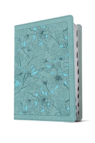 KJV Personal Size Giant Print Bible, Filament Enabled (LeatherLike, Floral Leaf Teal, Indexed, Red Letter)