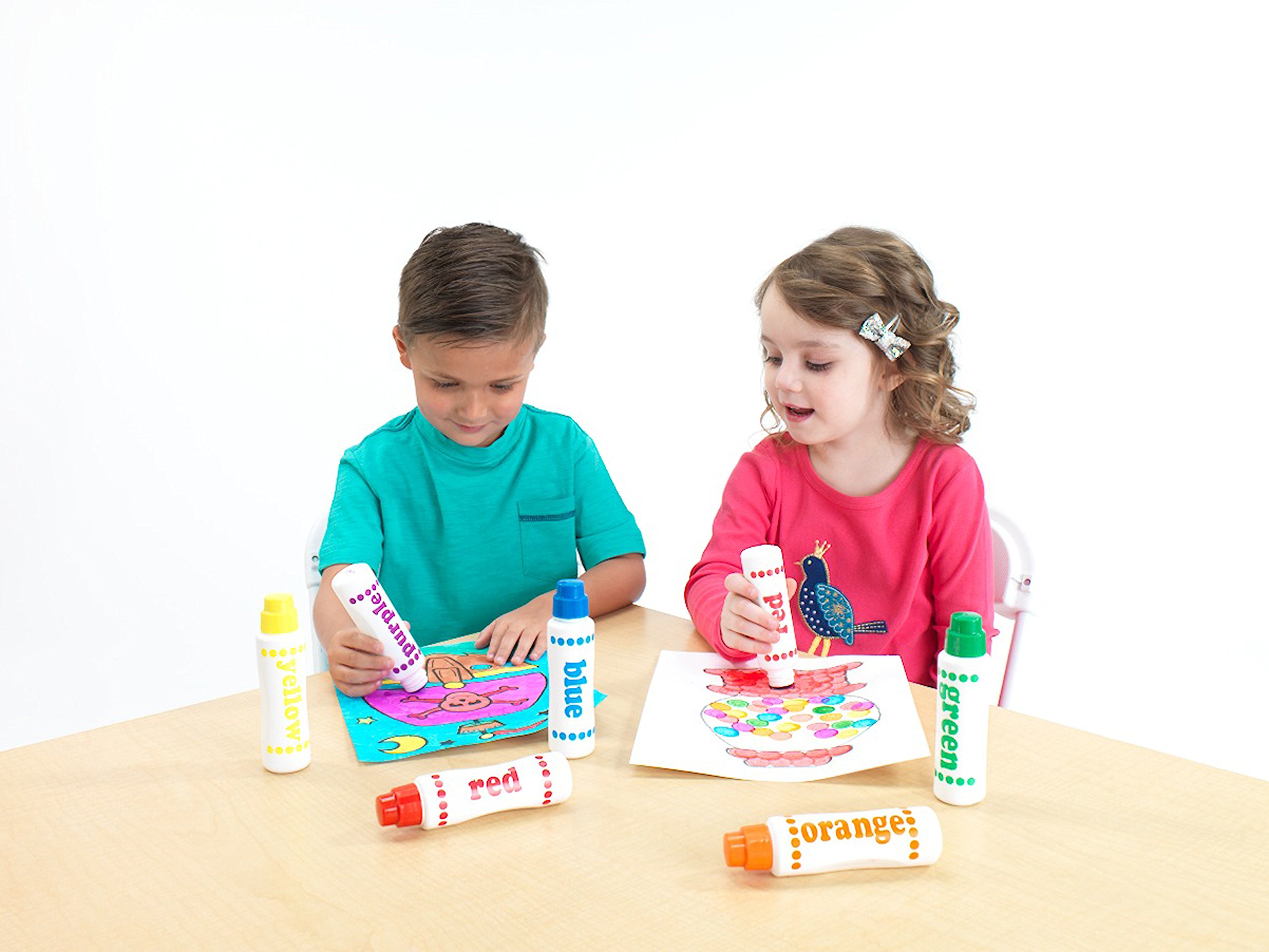 Do A Dot Art! Set of 4 Pack Rainbow Washable Dot Paint Markers for Kids and Toddlers, The Original Dot Marker