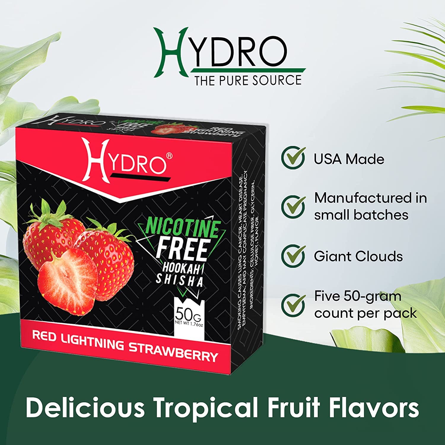 Hydro Molasses, Hookah Shisha Flavors Set, Tobacco & Nicotine Free, Tropical Mix, 50-Gram (Pack of 3)