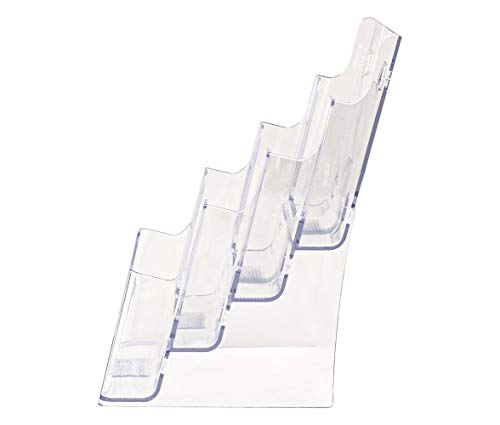 Marketing Holders 6" Wide Bi Fold Organizer Display 4 Tier Brochure Stand Literature Rack Trade Show Expos Countertop Multi Compartment Take One Holder