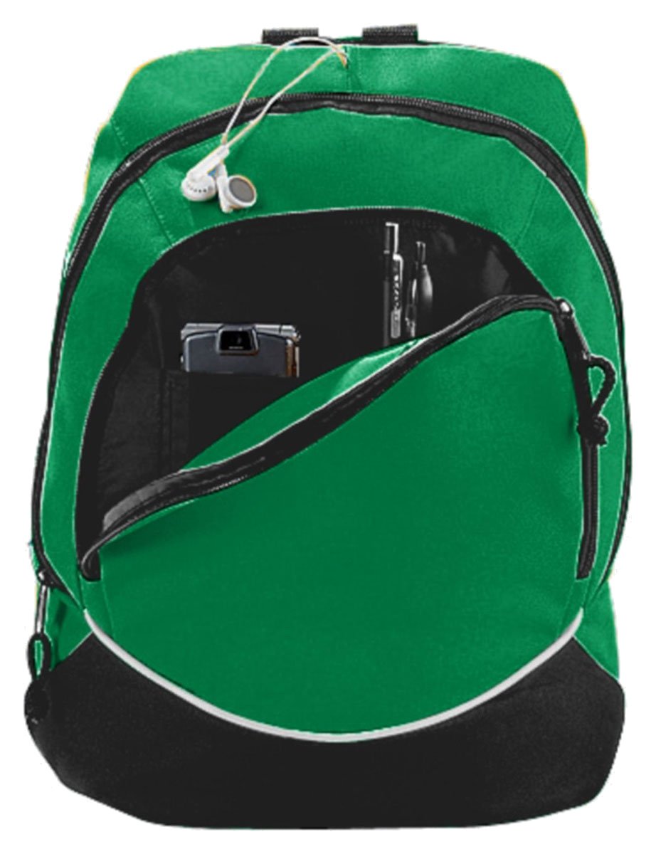 Augusta Sportswear Large Tri-Color Backpack, One Size, Kelly/Black/White