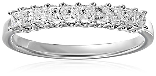 1/2 cttw, 14k White Gold Princess-cut Diamond Bridal Wedding Band Ring (1/2 cttw, H-I, I1-I2)
