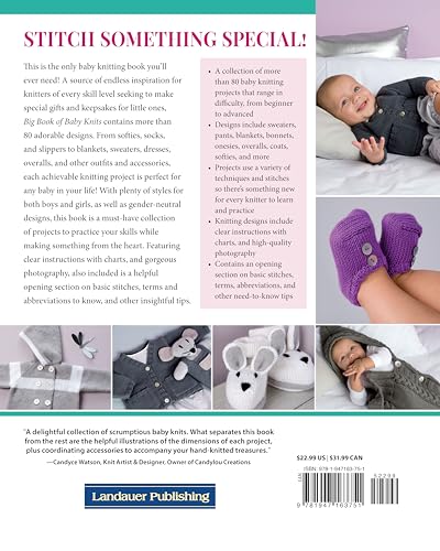 Big Book of Baby Knits: 80+ Garment and Accessory Patterns (Landauer) Knitting Projects from Beginner to Advanced for Clothing, Hats, Booties, Cardigans, Blankets, Toys, and More, Newborn to 24 Months