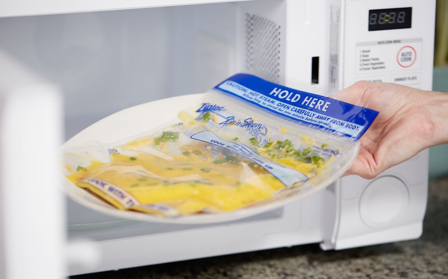 Ziploc Zip 'n Steam Food Storage Bags for Meal Prep, Healthy Meals in Minutes, Microwave Safe, 10 Count