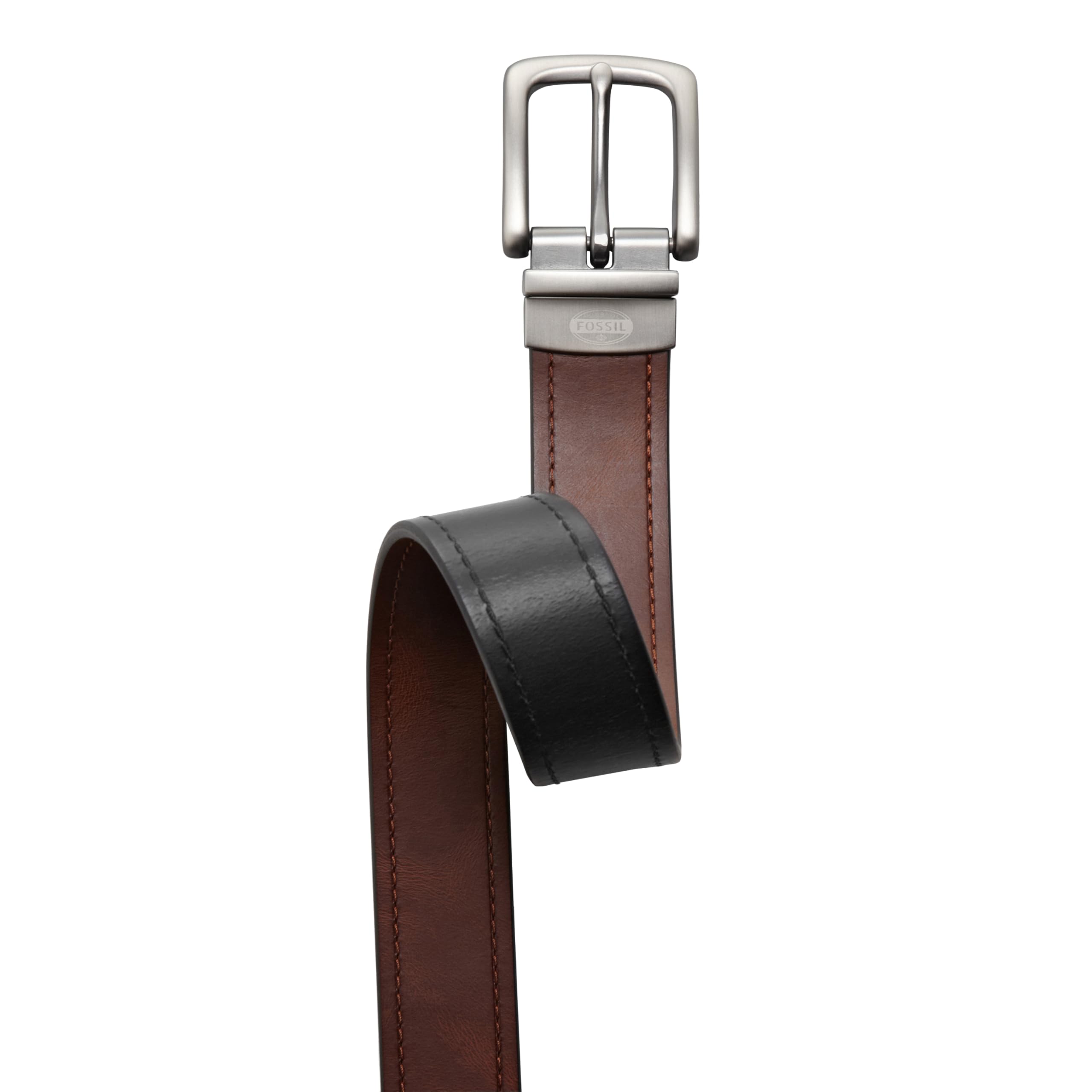Fossil Men's Reversible Leather Belt, Parker Brown/Black, 32