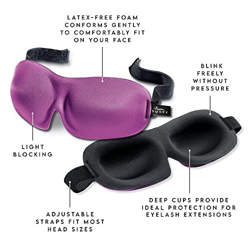 Bucky 40 Blinks No Pressure Solid Eye Mask for Sleep & Travel, Black, One Size