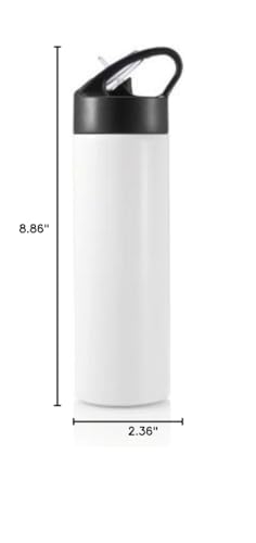 XD Design Bottle with Straw, White, One Size