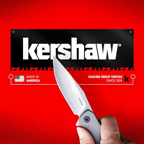 Kershaw Blur Olive and Black Pocket Knife, 3.4โ Stainless Steel Blade with Assisted Opening, Olive Aluminum Handle with Deep-Carry Pocketclip, Small Folding Knife