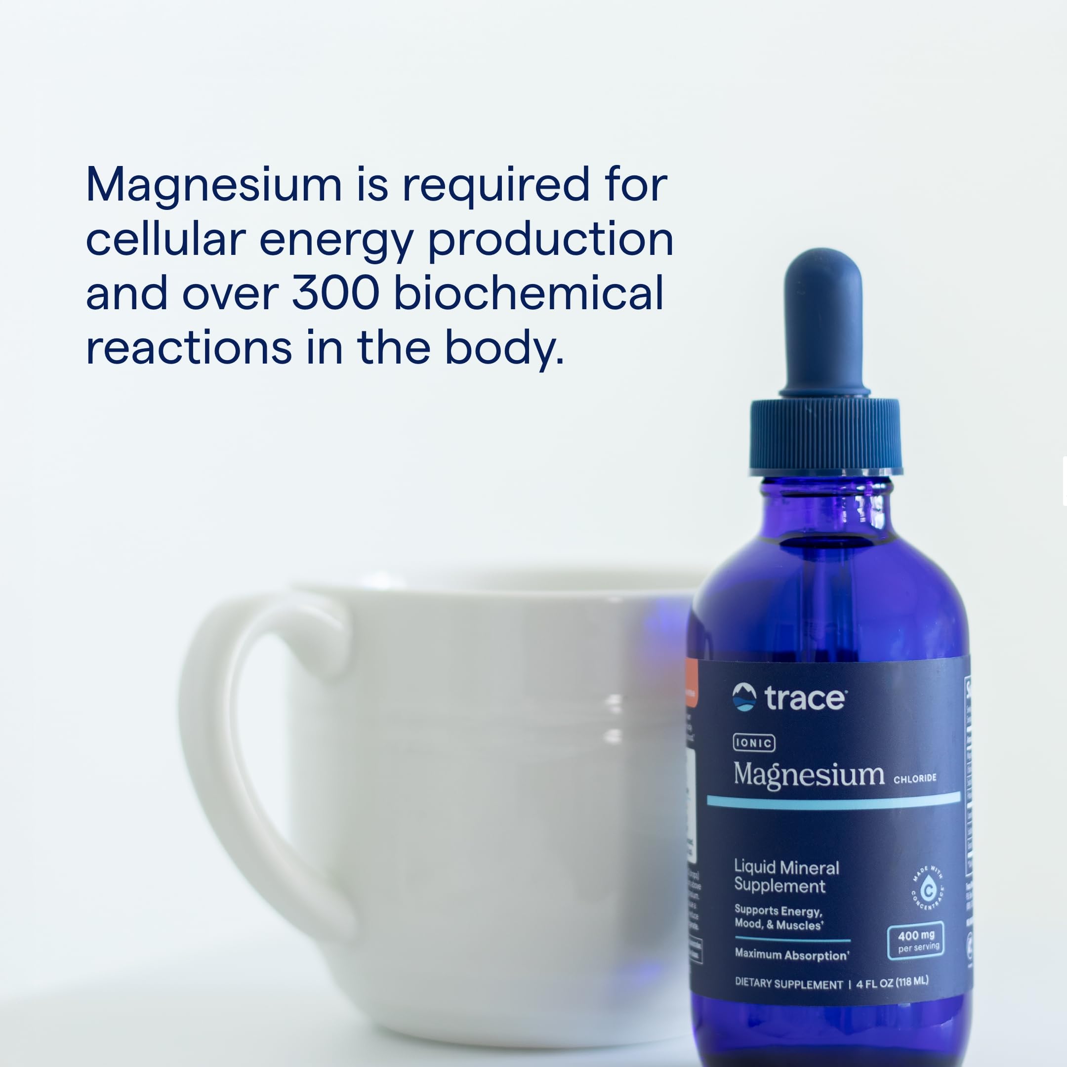 Trace Minerals Ionic Magnesium - Liquid Ionic Magnesium to Support Immune, Brain & Heart Health - Supplement to Aid Energy & Vitality - Supplement with Magnesium & Sodium - 4 fl oz (30 Servings)