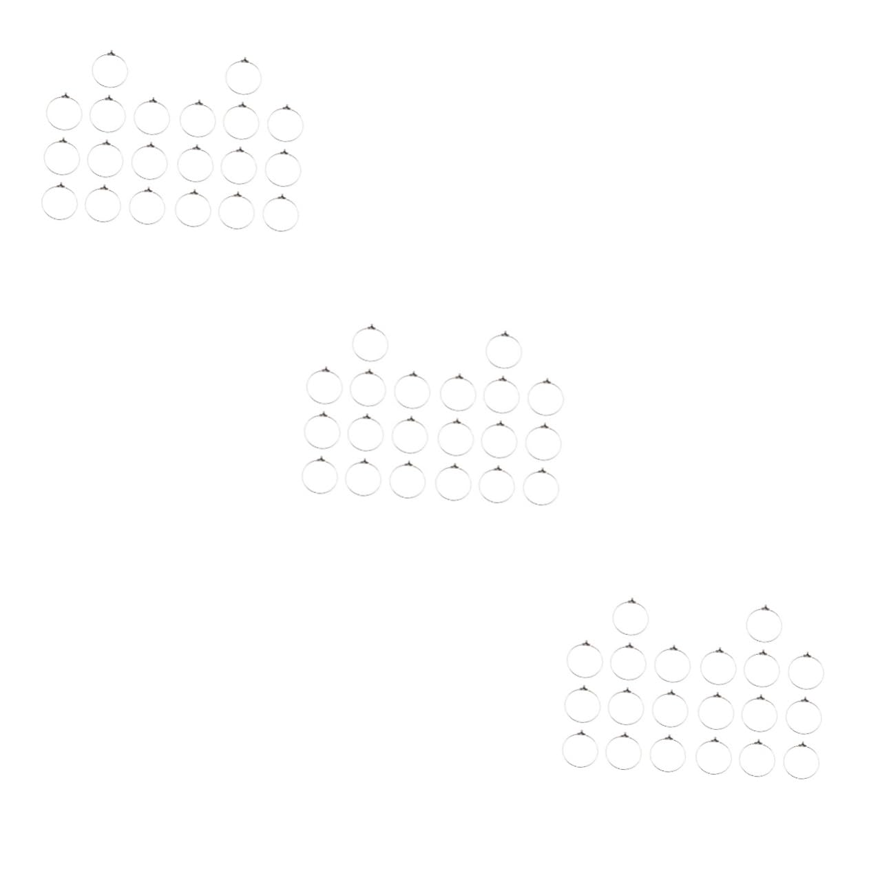 VILLCASE 3sets Long Lasting Copper Ear Clips DIY Earring Hooks for Women Girls Silver Handmade Jewelry 20pcs*3
